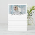 Lined Share A Memory Funeral Memorial Photo Note Card | Zazzle