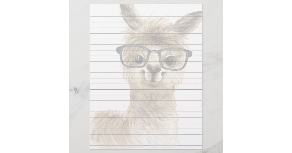 Lined Smart Alpaca Letterhead Paper | Zazzle