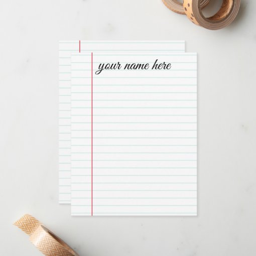 Lined Stationery Notecards Personalized | Zazzle