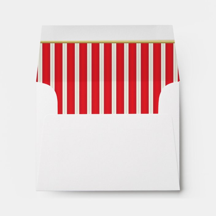 Lined Stripes in a Bright Deep Red & White Envelope | Zazzle.com
