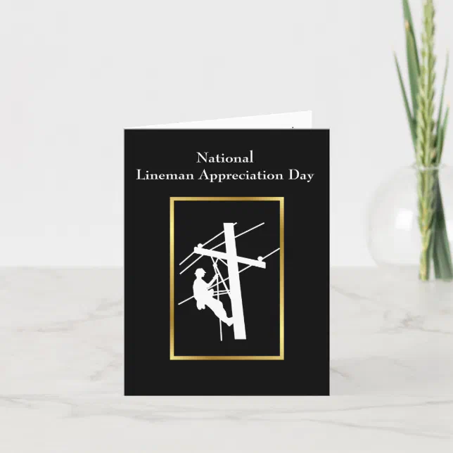 Lineman Appreciation Day White Silhouette Card | Zazzle