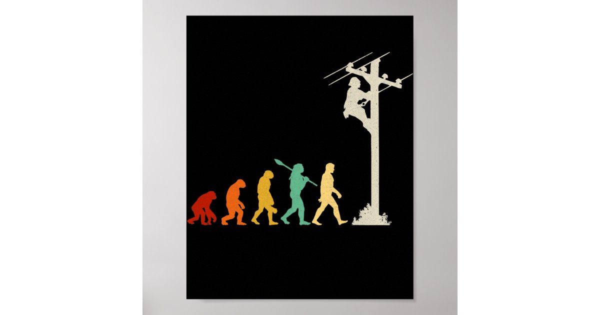 lineman evolution electrician lineman poster | Zazzle