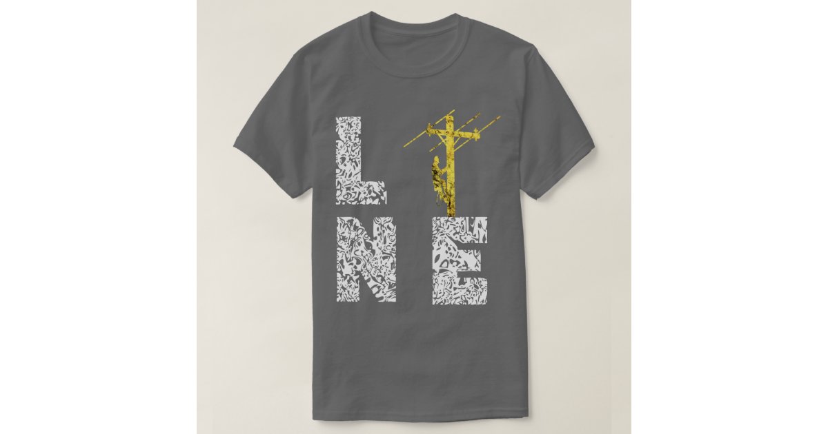 Lineman Linesman Electric Cable Lines Lineworker T-Shirt | Zazzle