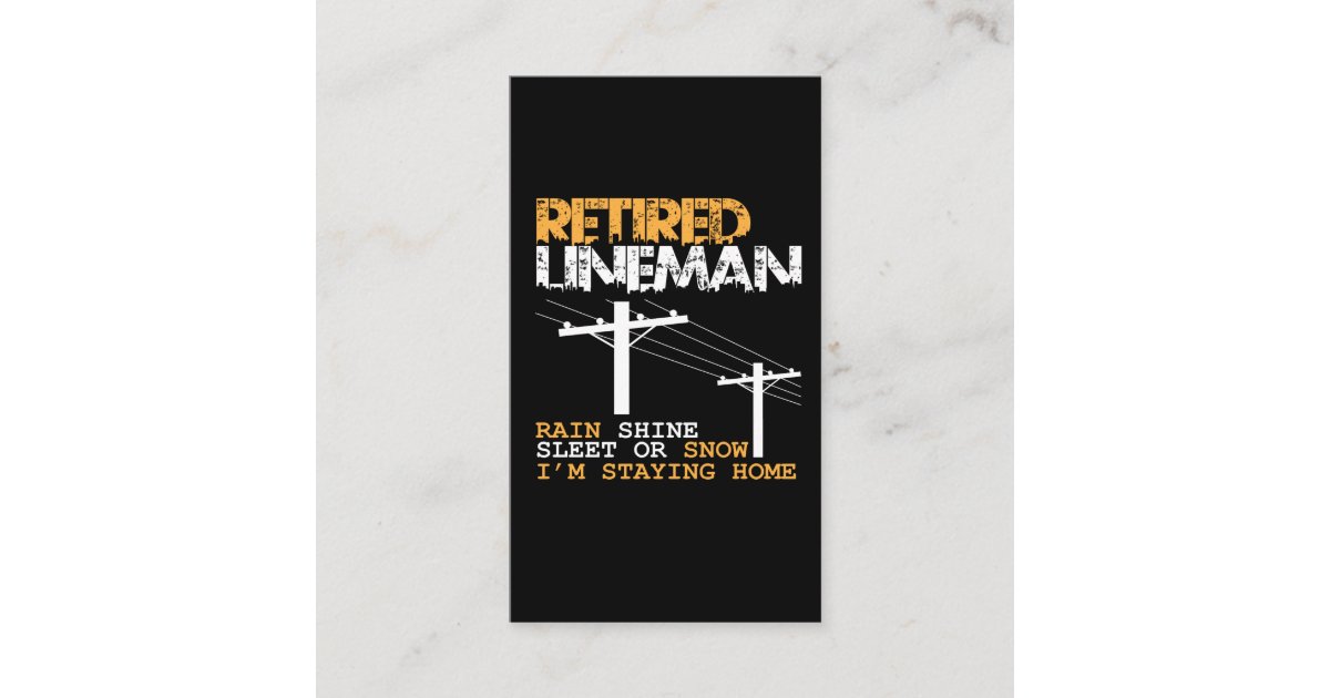 Lineman Retirement Funny Electrician Occupation Business Card | Zazzle