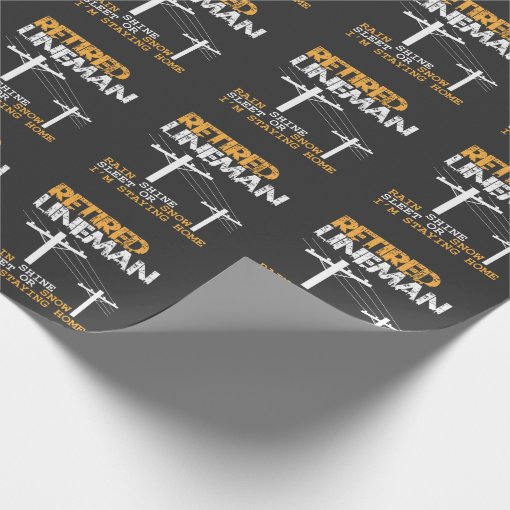 Lineman Retirement Funny Electrician Occupation Wrapping Paper | Zazzle