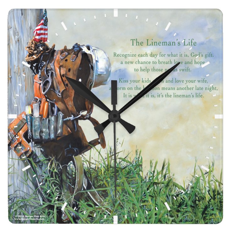 Lineman's Life Wall Clock | Zazzle
