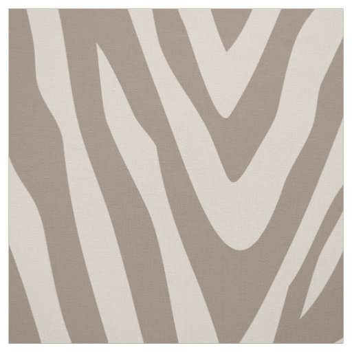 Linen Beige and Mocha Zebra Print Large Scale Fabric | Zazzle