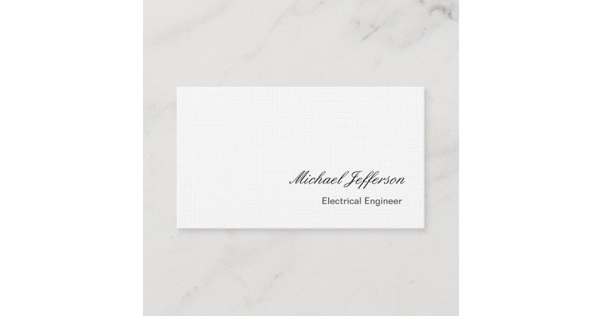 Linen Electrical Engineer Business Card | Zazzle