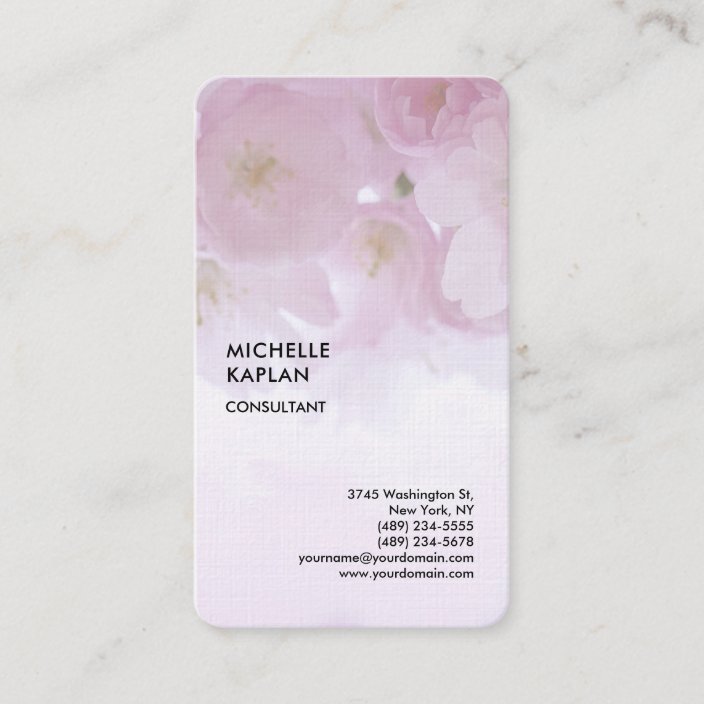Linen Floral Professional Exclusive Feminine Business Card | Zazzle