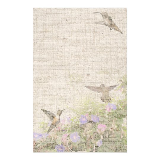 Linen Hummingbird Stationery | Zazzle.com