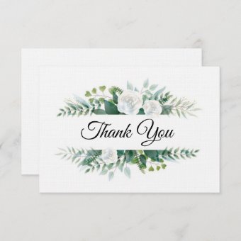 Linen Paper Flat Thank You Note Card | Zazzle