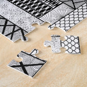 Lines and Circles Tangle in Black and White Jigsaw Puzzle | Zazzle