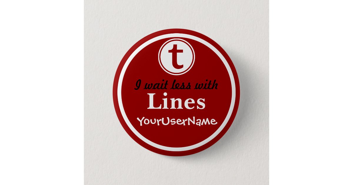 Lines Button - Design 1 (Red) | Zazzle