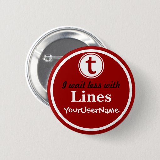 Lines Button - Design 1 (Red) | Zazzle
