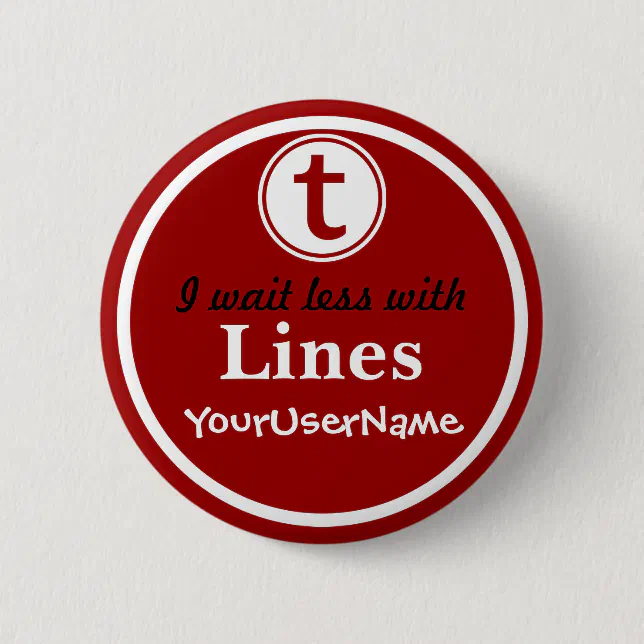 Lines Button - Design 1 (Red) | Zazzle