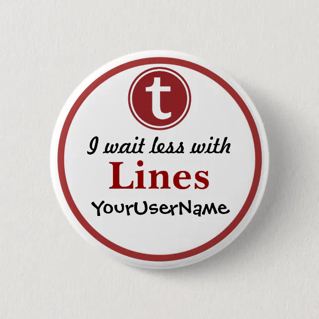 Lines Button - Design 1 (White) | Zazzle