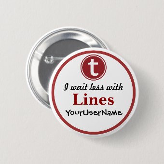 Lines Button - Design 1 (White) | Zazzle
