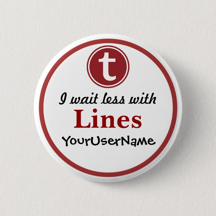 Lines Button - Design 1 (White) | Zazzle