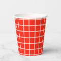 Lines Grid Hand-Drawn Rustic Whimsical Red Pink Paper Cups | Zazzle