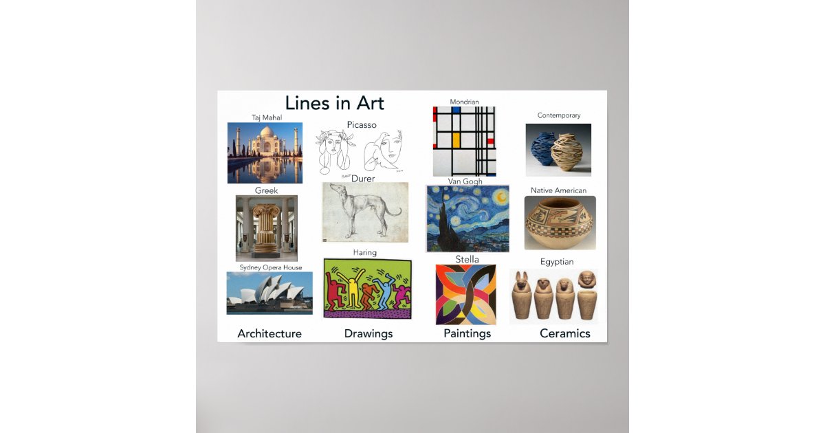 Lines in Art, Art Room Poster | Zazzle