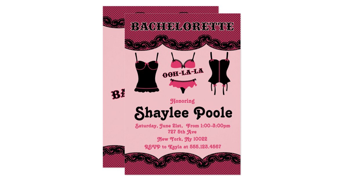 Lingerie Bachelorette Party Invitations