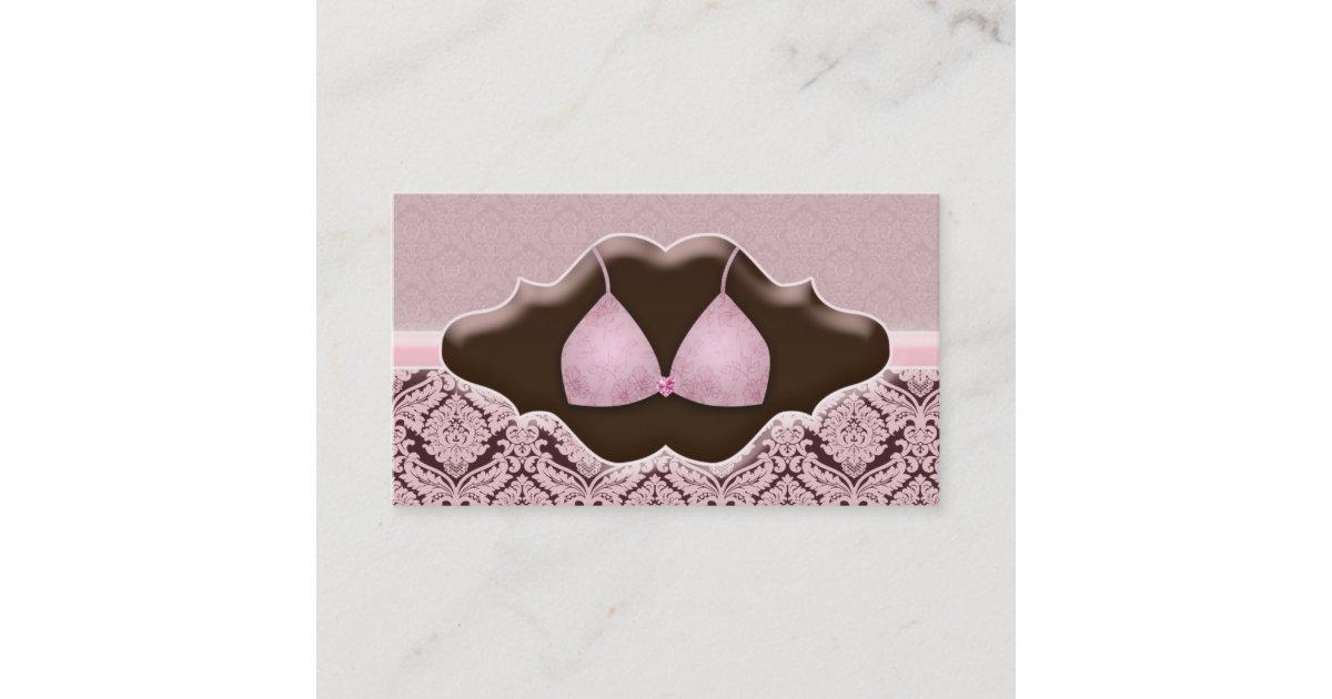 Lingerie Business Card Damask Bra | Zazzle