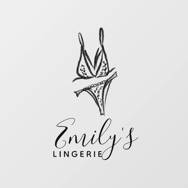 Lingerie Business Logo Branding Wall Decal | Zazzle