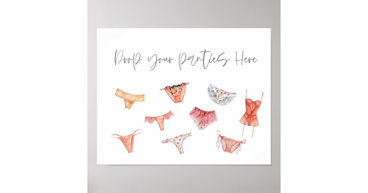 Lingerie drop your panties here modern poster | Zazzle