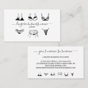 Lingerie fashion business card | Zazzle