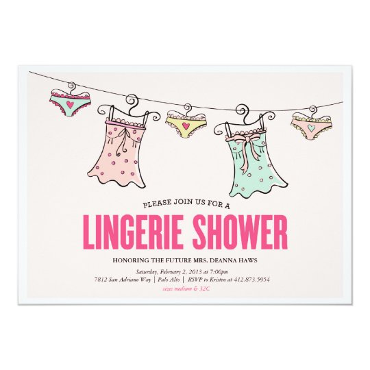Lingerie Shower Bachelorette Party Wedding Shower Invitation