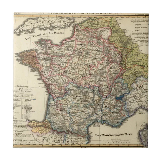 Linguistic map of France Tile | Zazzle