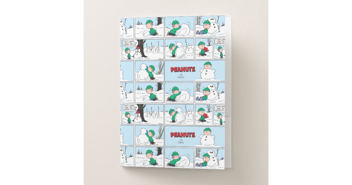 Linus Builds A Snowman Pocket Folder | Zazzle