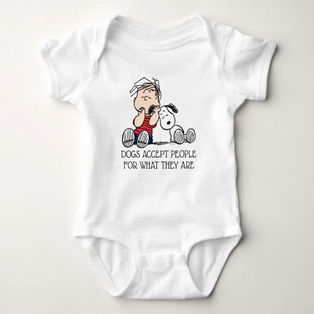 Linus Comforted With Snoopy's Ear Baby Bodysuit | Zazzle