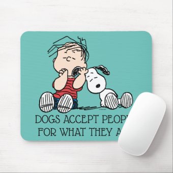 Linus Comforted With Snoopy's Ear Mouse Pad | Zazzle