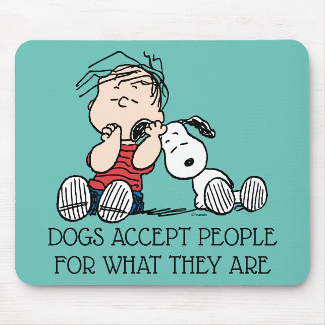 Linus Comforted With Snoopy's Ear Mouse Pad | Zazzle