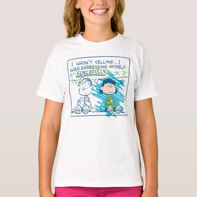 Linus & Lucy "I Wasn't Yelling…" T-Shirt | Zazzle