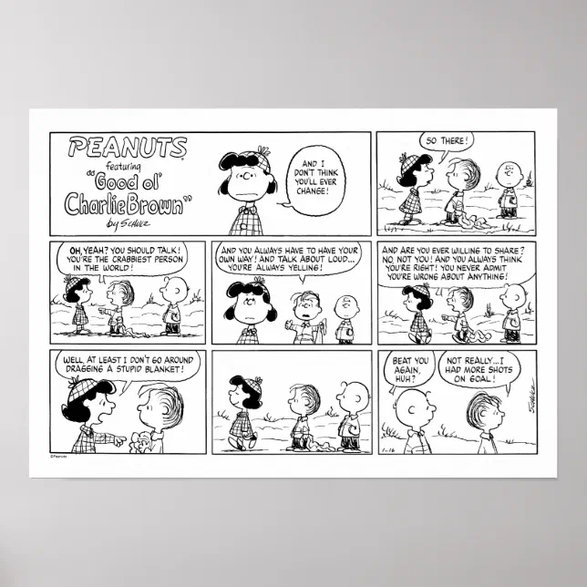 Linus Tells Lucy She's Crabby Poster | Zazzle