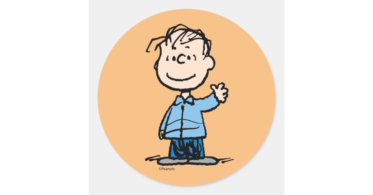 Linus Waving Classic Round Sticker | Zazzle