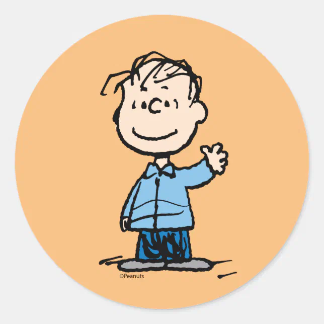 Linus Waving Classic Round Sticker | Zazzle