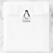 Linux Logo w/ Tux the Linux Penguin Classic Round Sticker | Zazzle