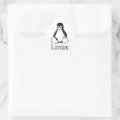 Linux Logo w/ Tux the Linux Penguin Classic Round Sticker | Zazzle