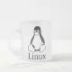 Linux Logo w/ Tux the Linux Penguin Frosted Glass Coffee Mug | Zazzle