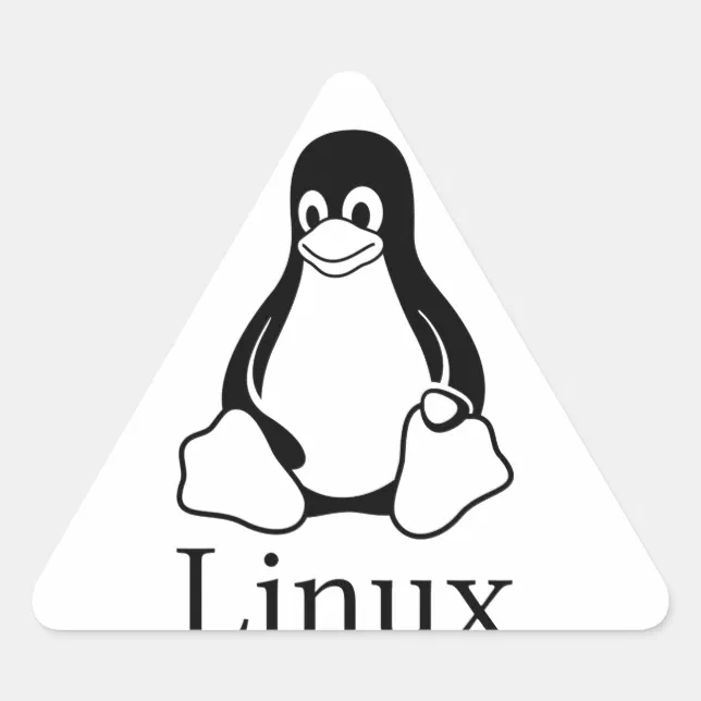 Linux Logo w/ Tux the Linux Penguin Triangle Sticker | Zazzle