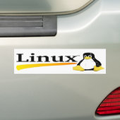 Linux Logo with Tux Products Bumper Sticker | Zazzle