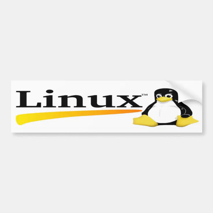 Linux Logo with Tux Products Bumper Sticker | Zazzle