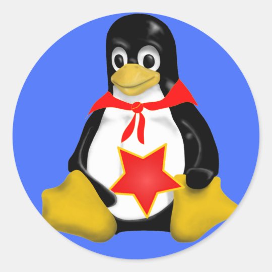 LINUX TUX COMMUNIST PARTISAN CLASSIC ROUND STICKER | Zazzle.com