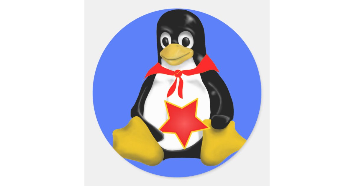 LINUX TUX COMMUNIST PARTISAN CLASSIC ROUND STICKER | Zazzle