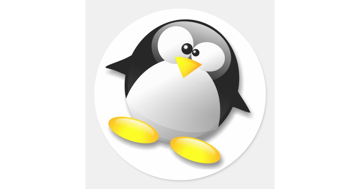 LINUX TUX CRYSTAL CLASSIC ROUND STICKER | Zazzle