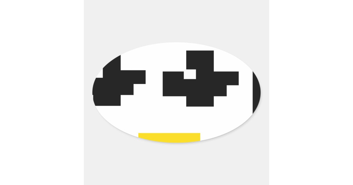 LINUX TUX PENGUIN PIXEL FACE OVAL STICKER | Zazzle