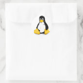 Linux Tux Round Sticker | Zazzle